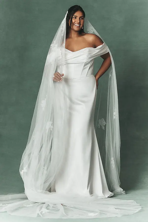 Watters Fairytale Double Comb Cathedral Veil - Ivory