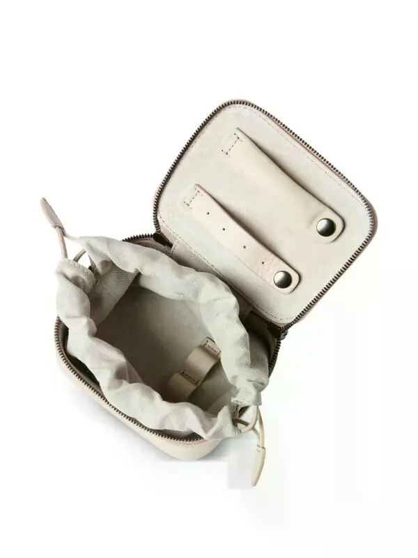 Brunello Cucinelli Grained Leather Small Jewelry Box With Shiny Zipper Pull