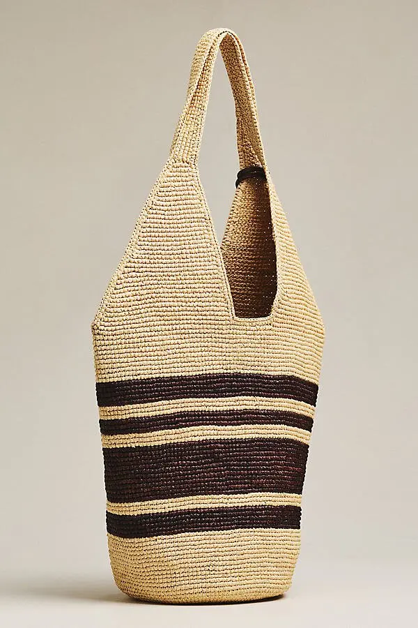 ANINE BING Leah Striped Hobo Bag
