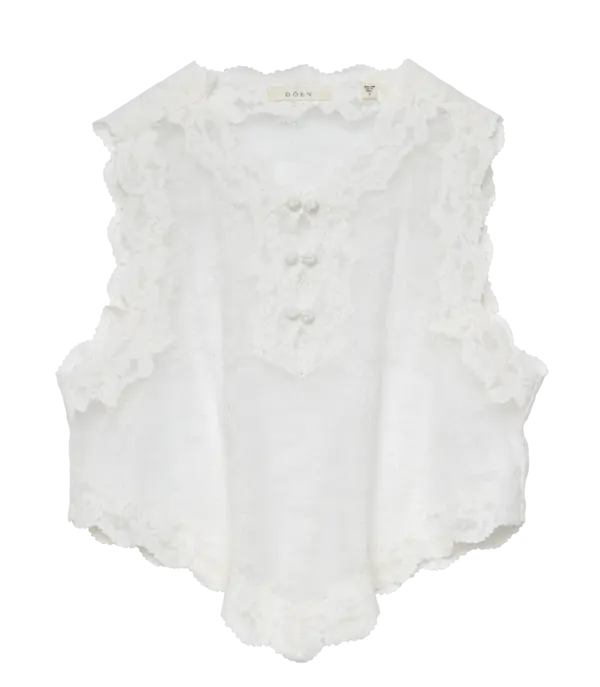 DÔEN Viola Lace Cropped Top