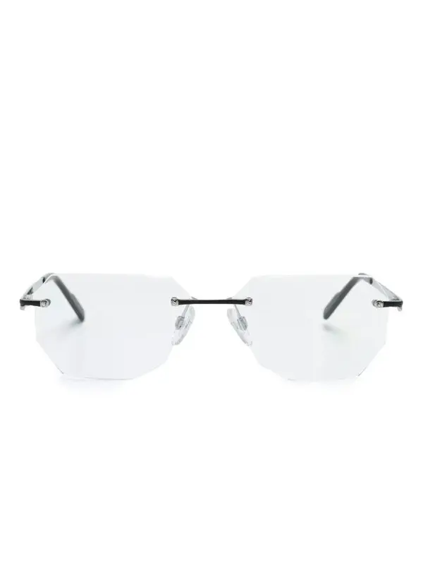 Cazal Frameless Design Eyeglasses With Engraved Logo - Black