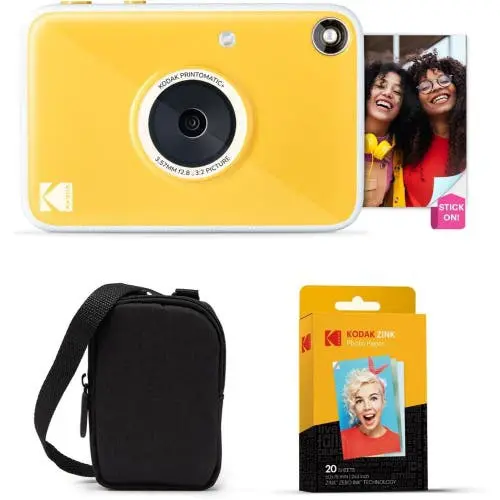 KODAK Printomatic+ Camera Bundle W/ Zink Paper - Yellow