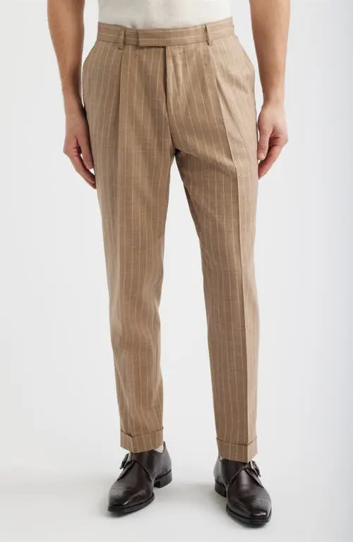 Hugo Boss Heston Slim Fit Pinstripe Wool Blend Double Breasted Suit