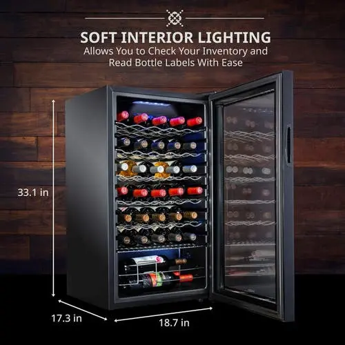 IVATION 34 Bottle Compressor Wine Refrigerator - Black