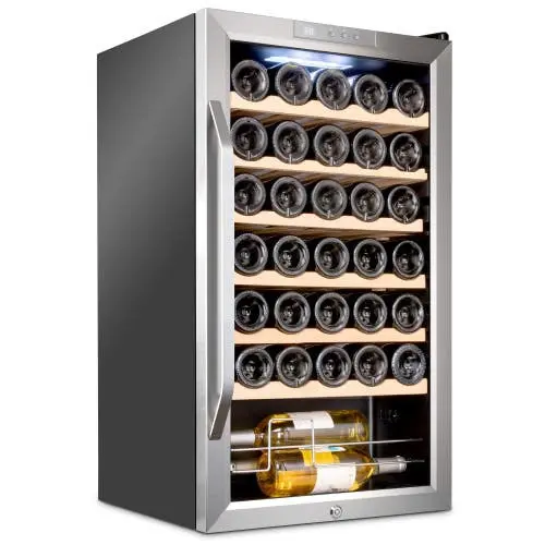 IVATION 34 Bottle Compressor Wine Refrigerator - Silver