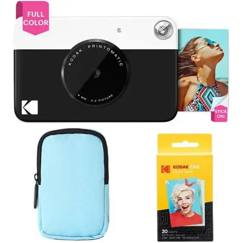 KODAK Printomatic Bundle + Case & 20 Zink - Black