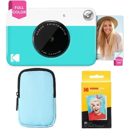 KODAK Printomatic Bundle + Case & 20 Zink - Blue