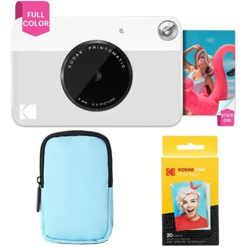 KODAK Printomatic Bundle + Case & 20 Zink - Grey