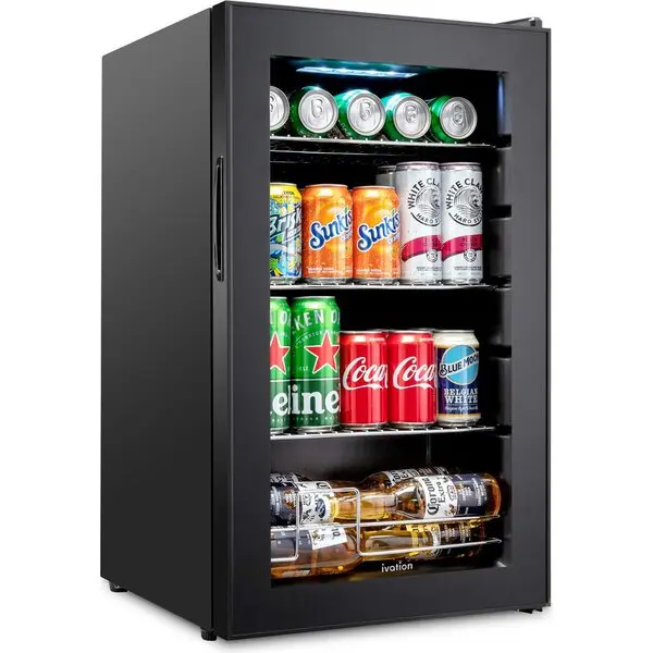 IVATION 101 Can Beverage Refrigerator - Black