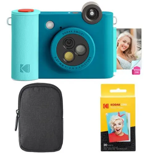 KODAK Smile+ 2-in-1 Camera & Printer Bundle - Blue