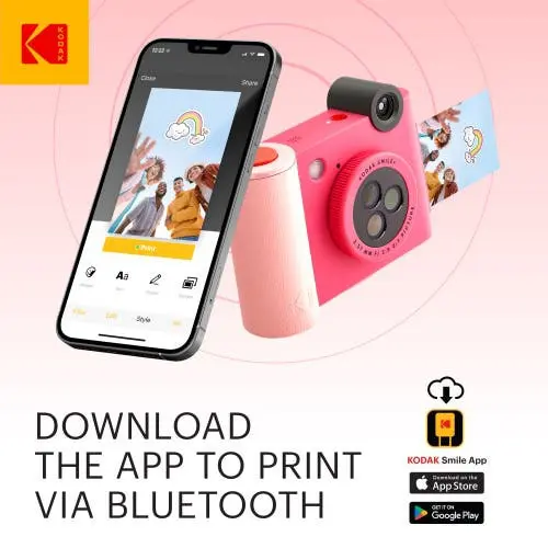 KODAK Smile+ 2-in-1 Camera & Printer Bundle - Fuchsia