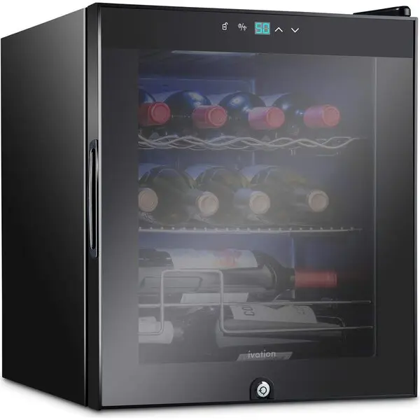 IVATION 12 Bottle Compressor Wine Refrigerator - Black