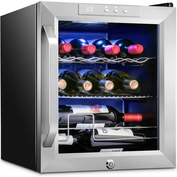 IVATION 12 Bottle Compressor Wine Refrigerator - Silver