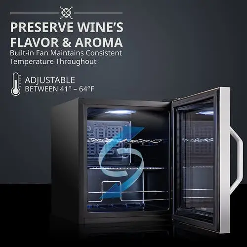 IVATION 12 Bottle Compressor Wine Refrigerator - Silver
