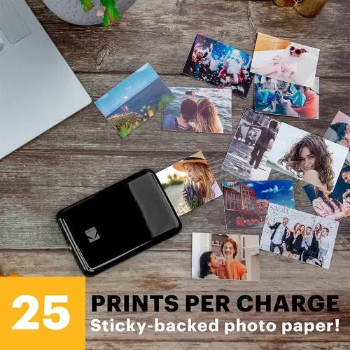 KODAK Step Instant Photo Printer Bundle With 75 Sheets Of Zink Paper - Black
