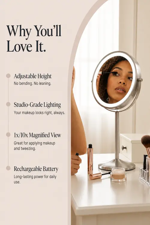 FANCII Hailey Double Sided Makeup Mirror With Lights
