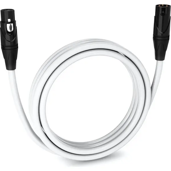 LYXPRO 10 Ft Balanced Xlr Cable, Male To Female - White