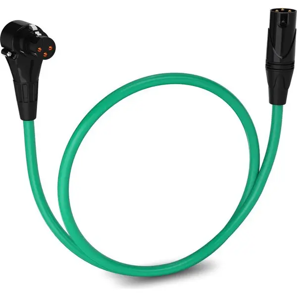 LYXPRO 1.5 Ft Right Angle Xlr Cable, Female To Male - Green