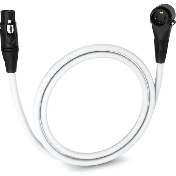 LYXPRO 3 Ft Right Angle Xlr Cable, Male To Female - White