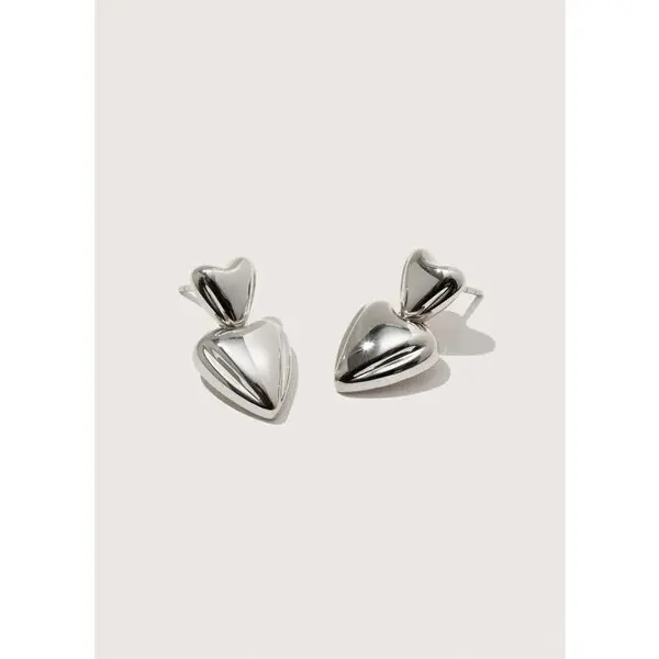 OTIUMBERG Heart Drop Earrings - Silver