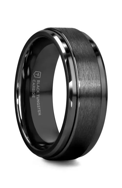 LARSON JEWELERS Revolve Tungsten Spinner Ring - Black Tungsten 8mm
