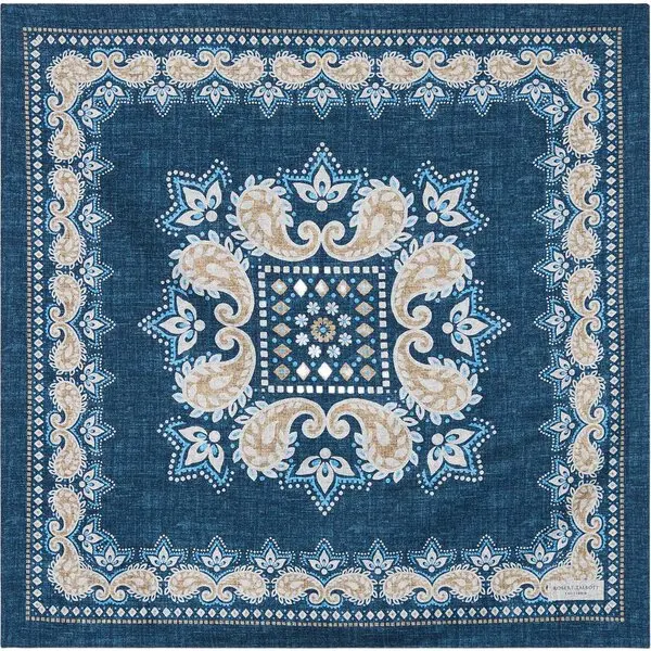 Robert Talbott Harmon Reversible Silk Neckerchief - Navy
