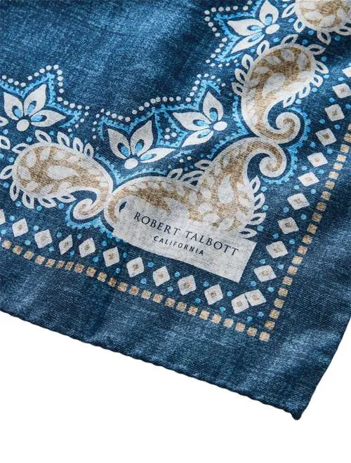 Robert Talbott Harmon Reversible Silk Neckerchief - Navy