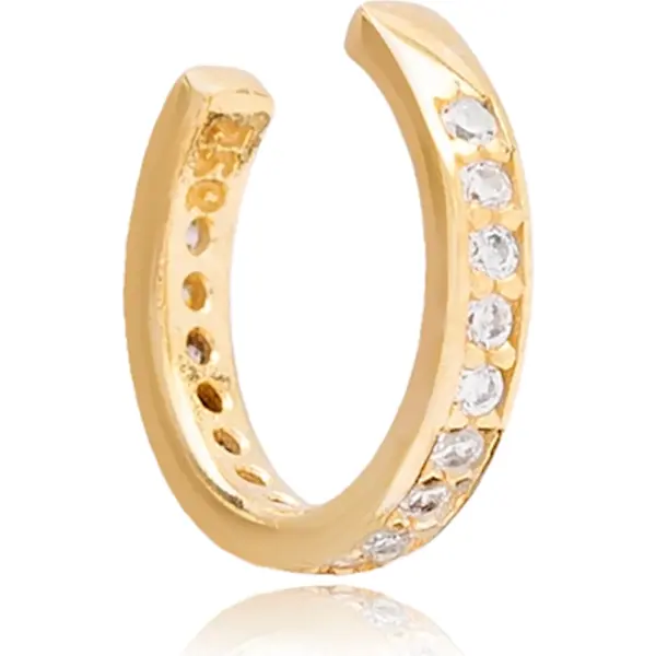 MAZIN JEWELS Lumen Ear Cuff With Cz Stones - Silver