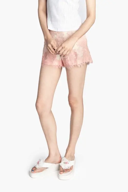 Anna Sui Damask Rose Brocade Shorts