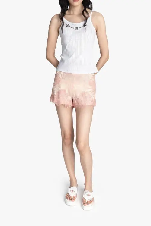 Anna Sui Damask Rose Brocade Shorts