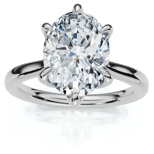 BLISS DIAMOND Certified 1 1/2 Carat Oval Diamond Solitaire Engagement Ring - 14k White Gold
