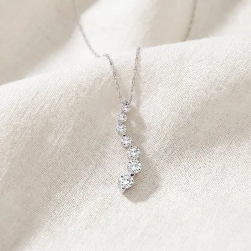 BLISS DIAMOND 1/2 Carat Lab Grown Diamond Journey Pendant Necklace