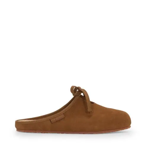 Superga 2445 Suede Ballerina Mule With Lace Detailing - Brown Brique