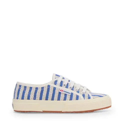 Superga 2750 Cotton Stripe Lace-up Low Top Sneakers - Blue-off White