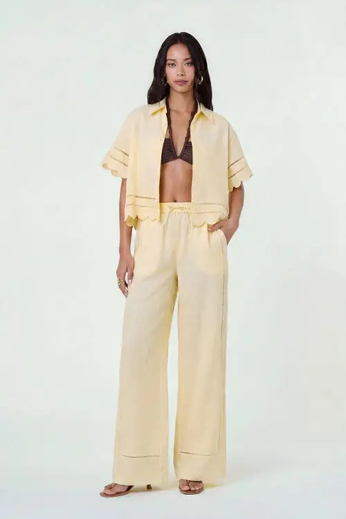 NICHOLAS Erica Linen Wide Leg Pant