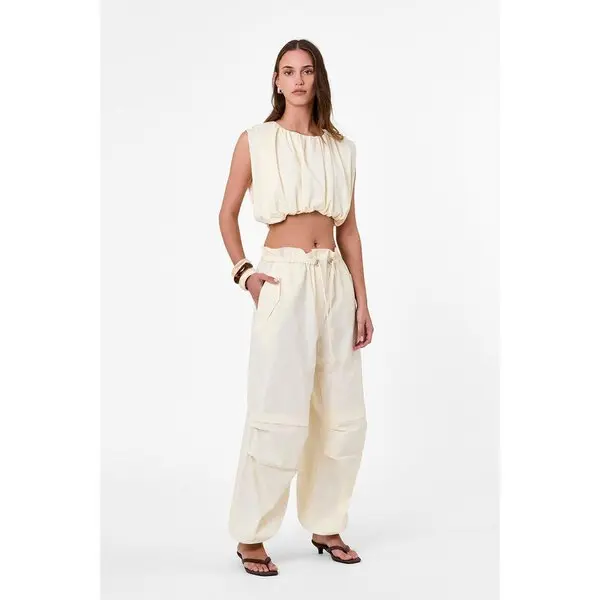 NICHOLAS Aila Cropped Top - Chalk