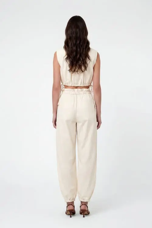NICHOLAS Aila Cropped Top - Chalk
