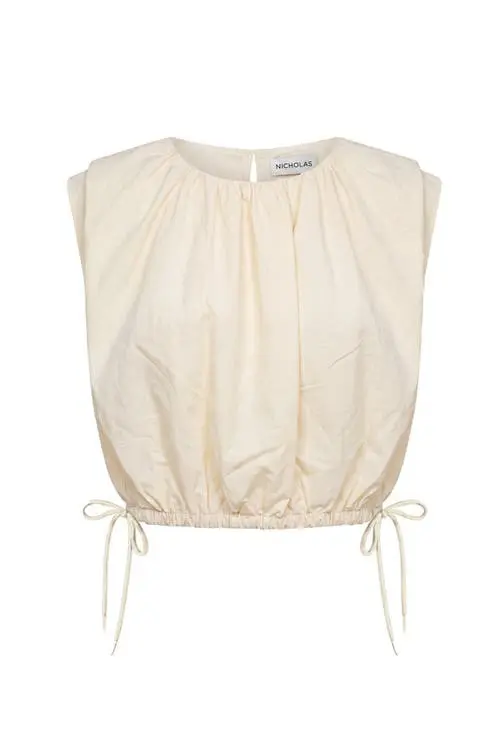NICHOLAS Aila Cropped Top - Chalk
