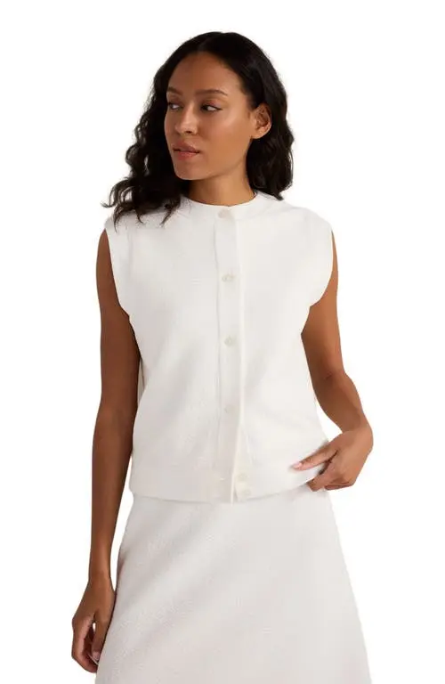 HAVEN WELL WITHIN Cotton Blend Textured Short Sleeve Jacket