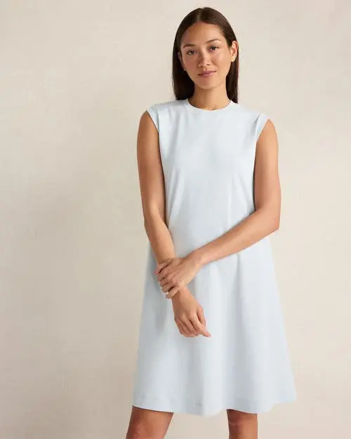 HAVEN WELL WITHIN Organic Cotton Interlock Trapeze Dress - Ice Blue