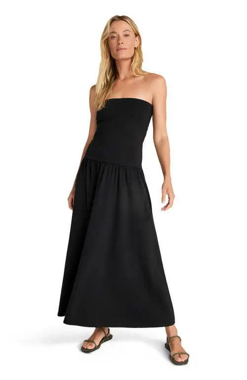 HAVEN WELL WITHIN Organic Cotton Modal Strapless Midi Dress - Black