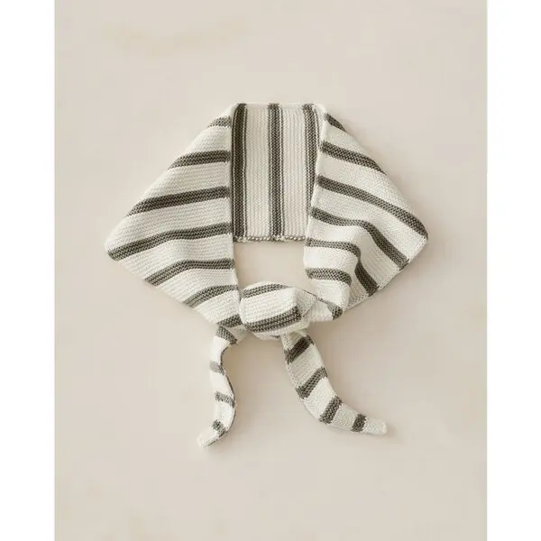 HAVEN WELL WITHIN Organic Cotton Stripe Slim Neckerchief - Ivory/vetiver