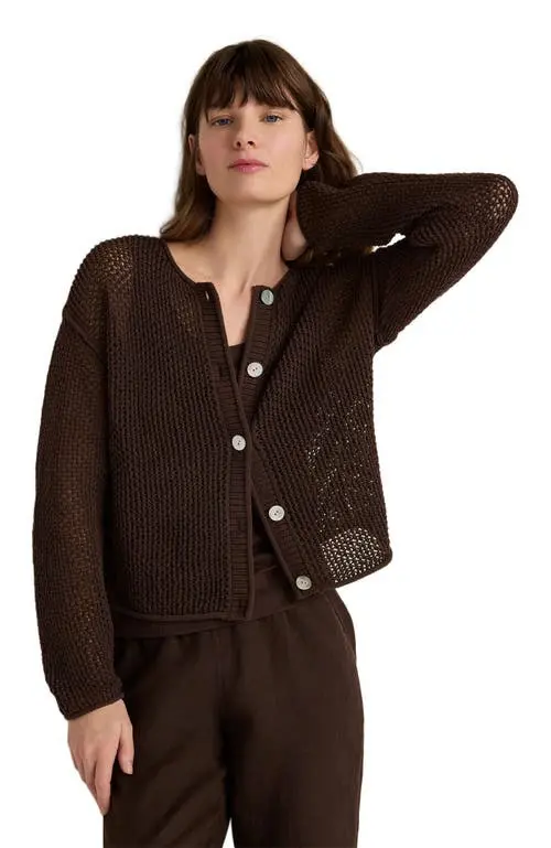 HAVEN WELL WITHIN Cotton Blend Open Stitch Cardigan