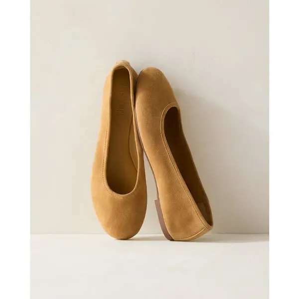 HAVEN WELL WITHIN Suede Round Toe Ballet Flats - Balsam Tan