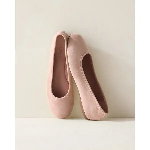 HAVEN WELL WITHIN Suede Round Toe Ballet Flats - Light Ash Rose