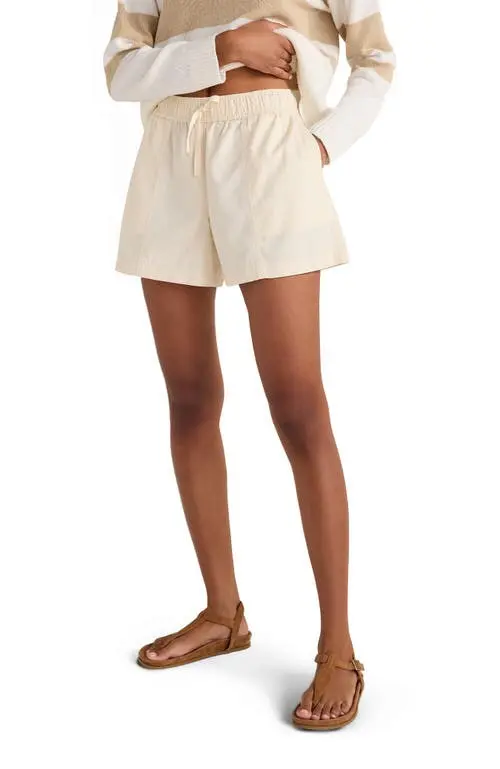 HAVEN WELL WITHIN Cotton Denim Shorts - Ecru