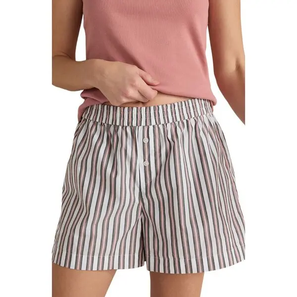 HAVEN WELL WITHIN Organic Cotton Poplin Boxer Shorts - Deep Willow Multi