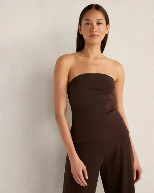HAVEN WELL WITHIN Organic Cotton Modal Strapless Top - Coffee Bean