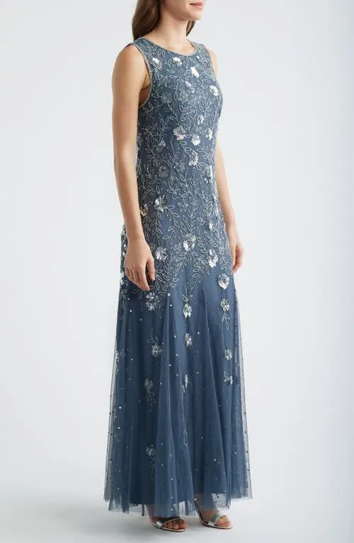 Pisarro Nights Beaded Godet Hem Maxi Dress