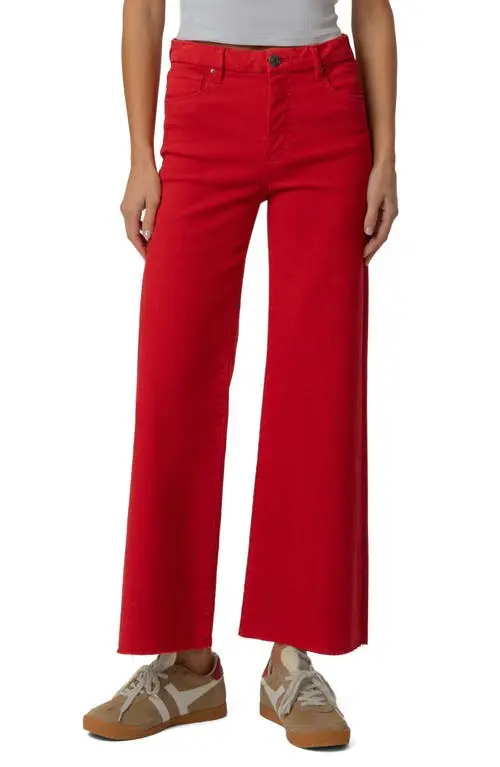 Kut From The Kloth High Waist Ankle Wide Leg Jeans With Raw Hems - Tomato